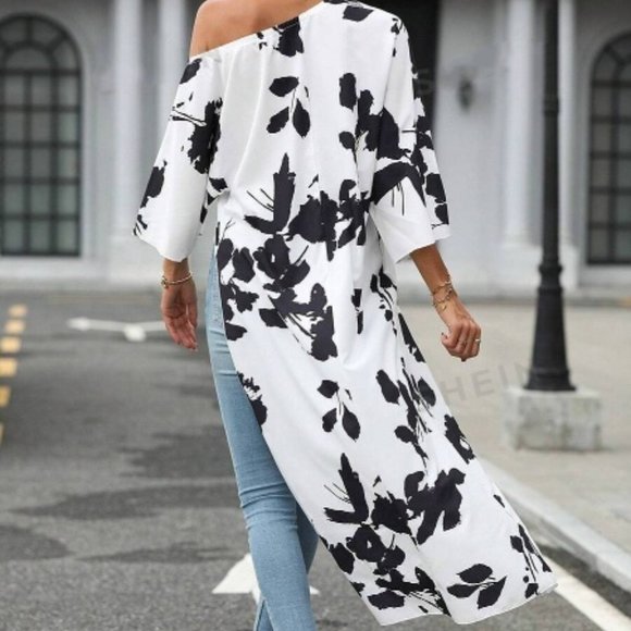 MONARCH FASHION | Tops | White Floral Print High Low Hem Blouse | Poshmark